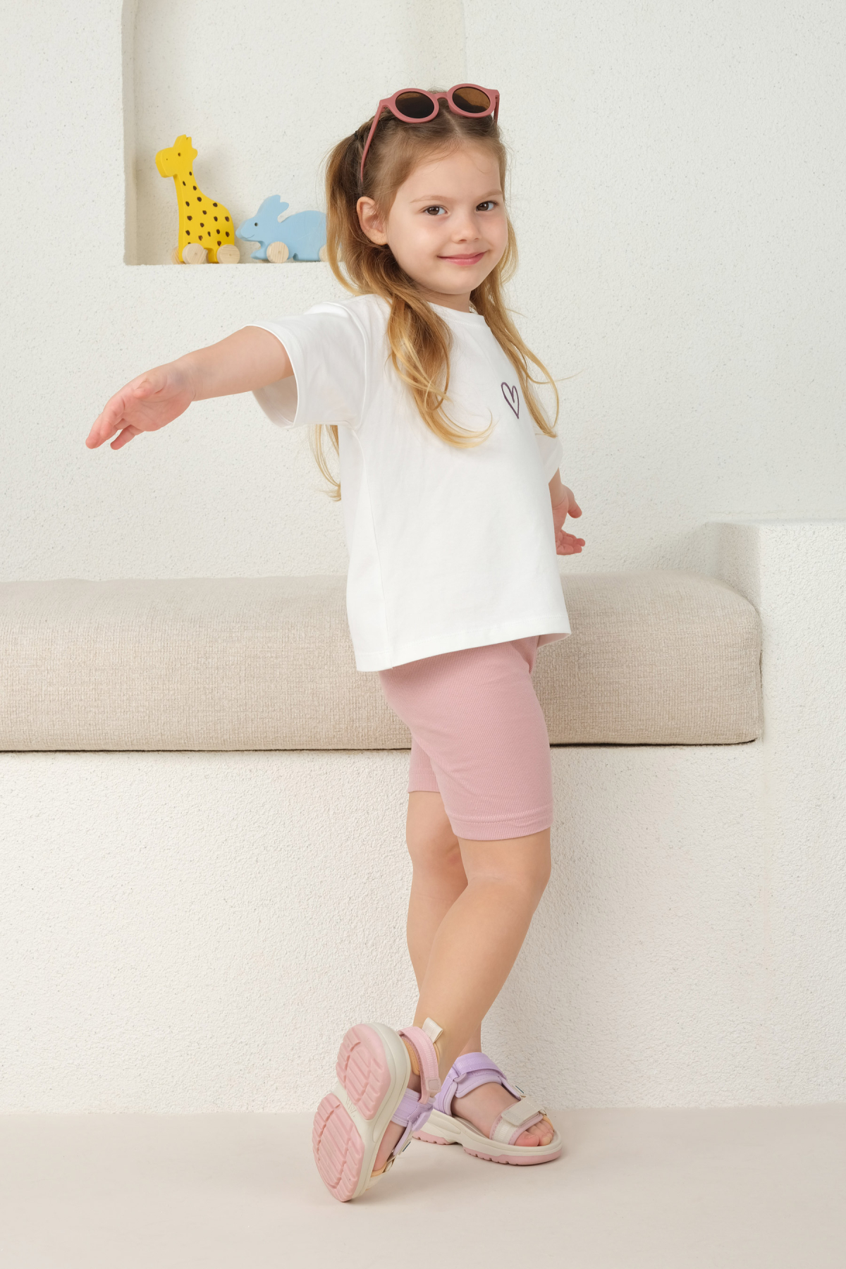 Fitilli Kısa Tayt Açık Pembe Tayt Mioma Kids